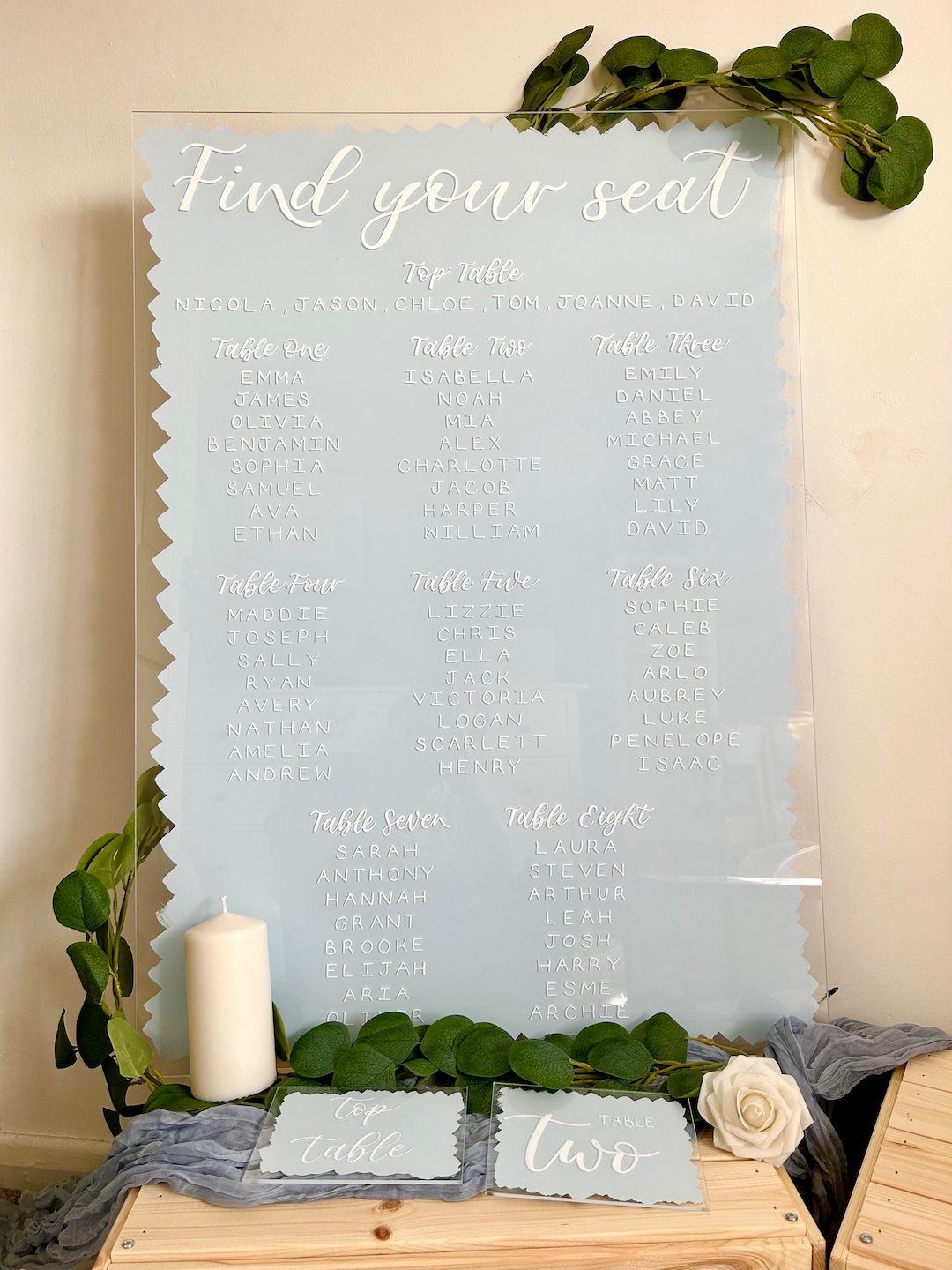 Wedding Table Plan Sign | A1 Acrylic Sign | Hand Painted Wedding Sign ...