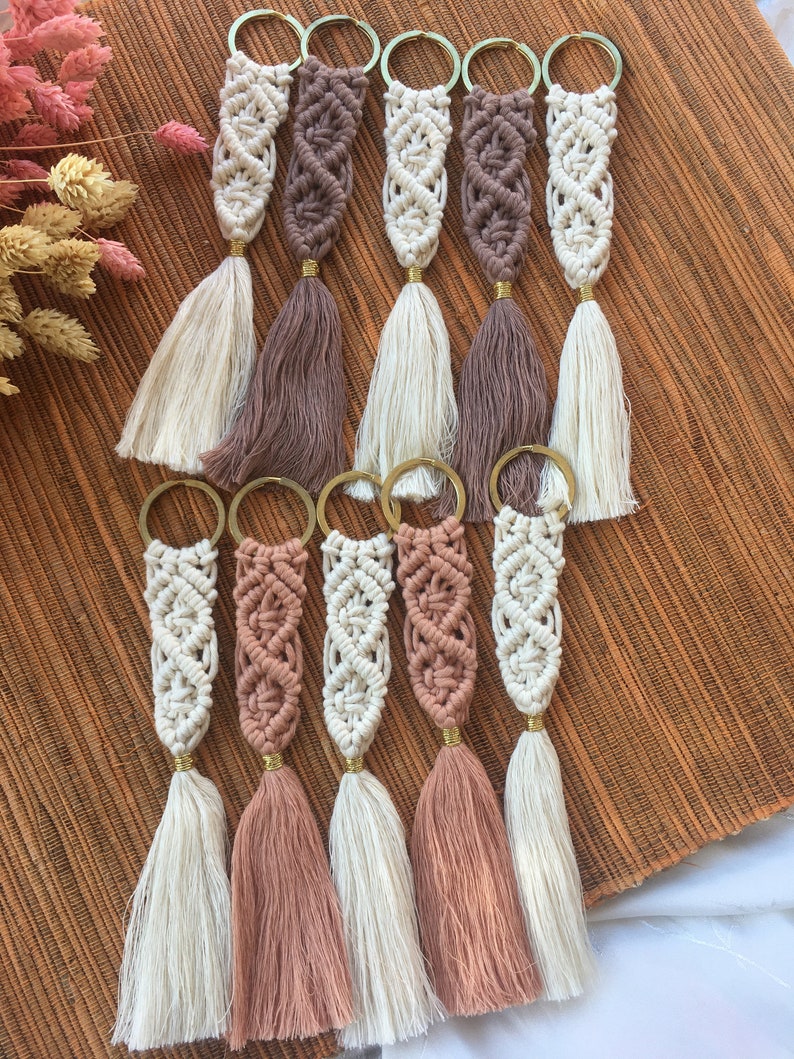 Macramé Boho Keychain Baby Shower Gifts Personalized Boho - Etsy