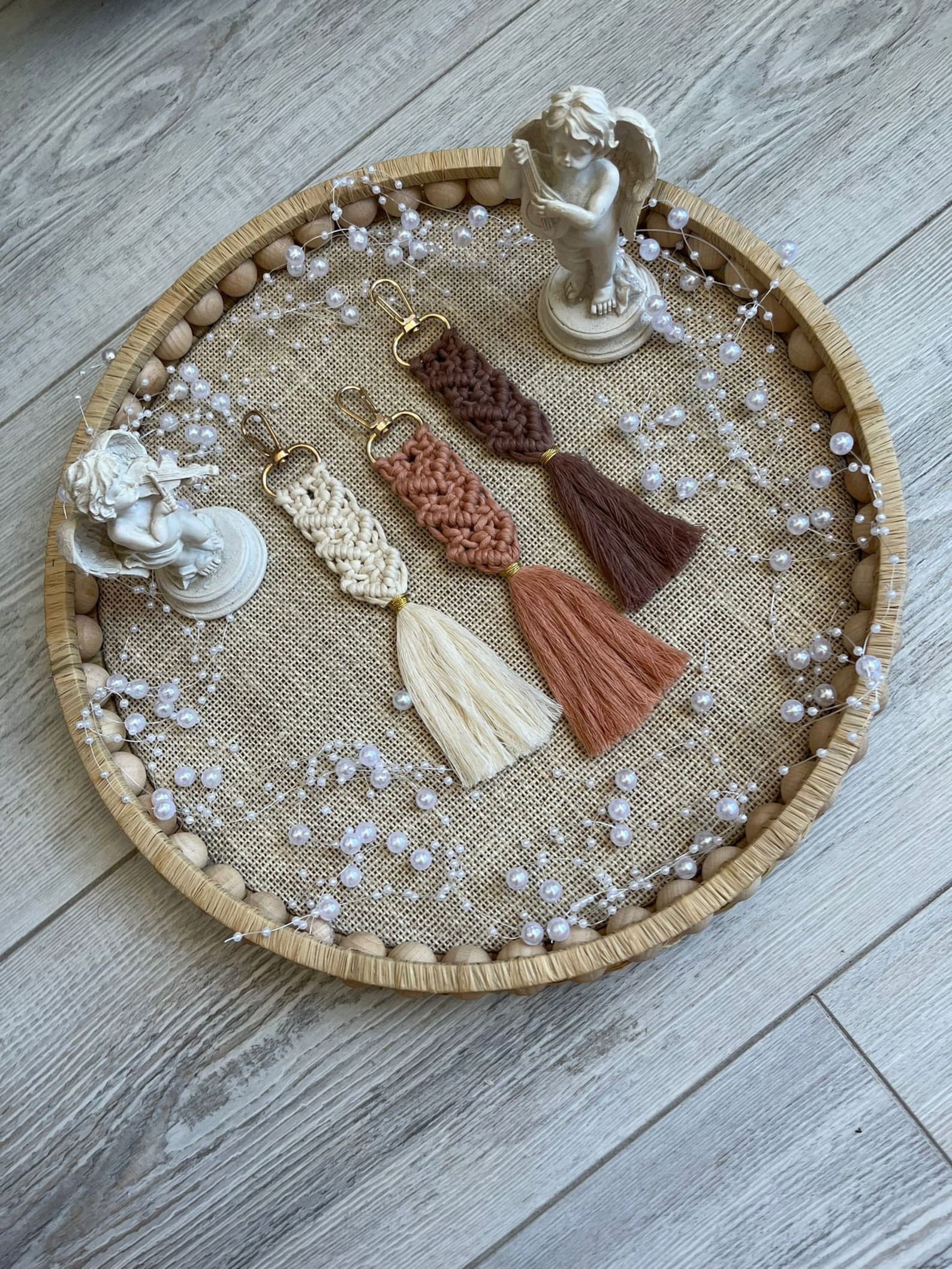 Macramé Boho Keychain Wedding Gifts Personalized Boho Baby - Etsy