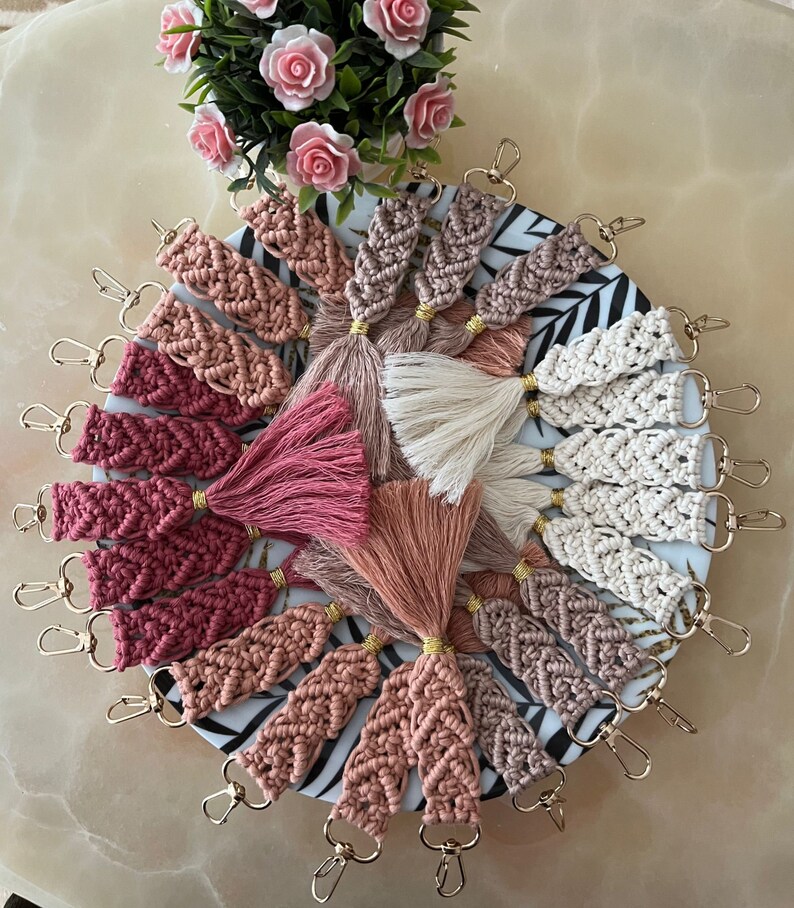 Macramé Boho Keychain Wedding Gifts Personalized Boho Baby - Etsy