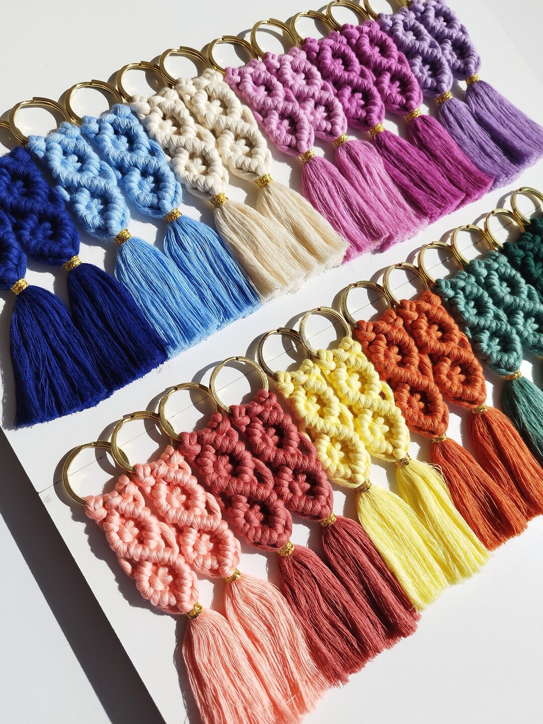Macramé Boho Keychain Wedding Gifts, Personalized Baby Shower Favors ...