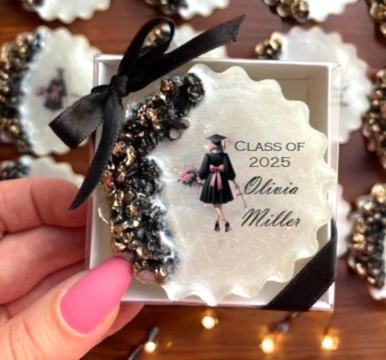 Personalized Graduation Photo Magnet Gift, Custom Epoxy Favor for Class ...