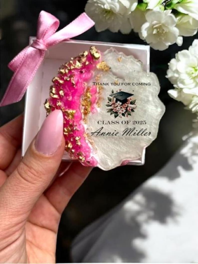 Personalized Graduation Photo Magnet Gift, Custom Epoxy Favor for Class ...