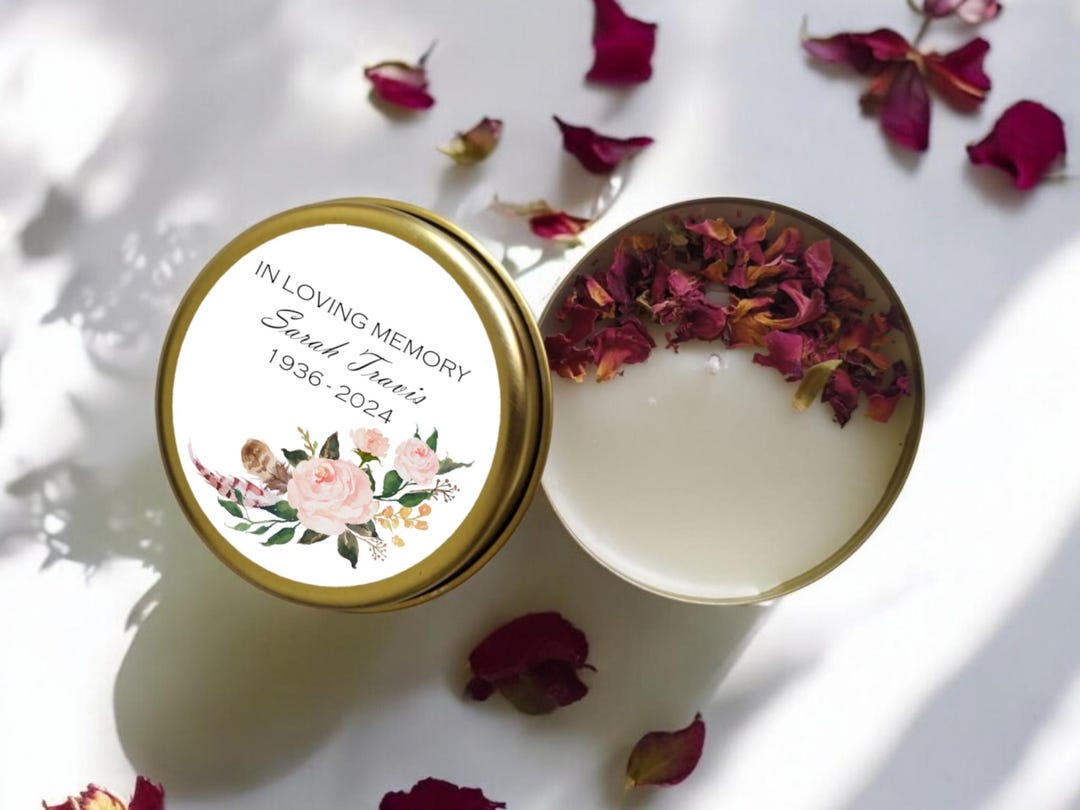 Bulk Funeral Candle Favors, Personalized Funeral Candle Favors ...