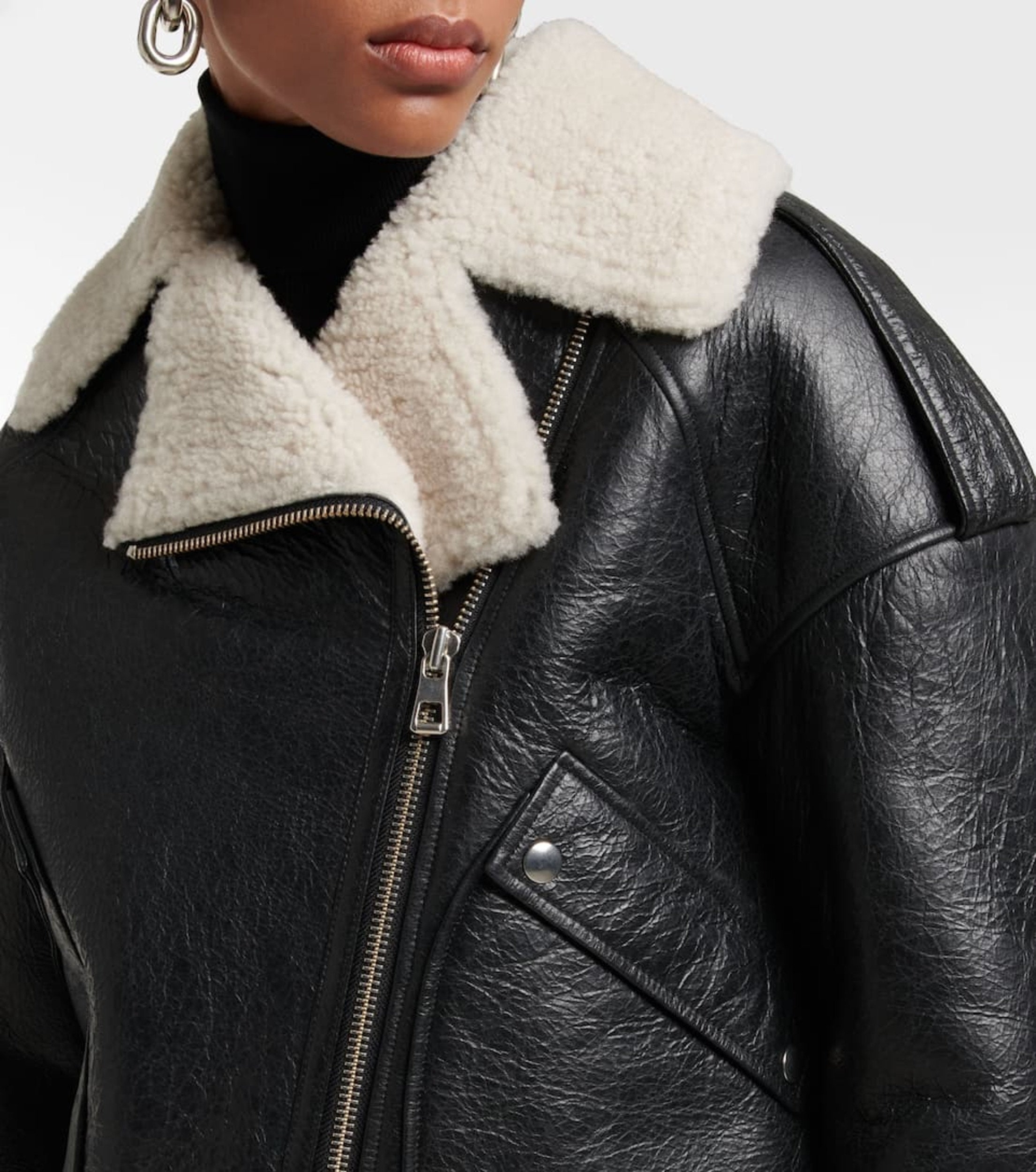 Handmade Women B3 Bomber Black Shearling White Fur Flying - Etsy UK