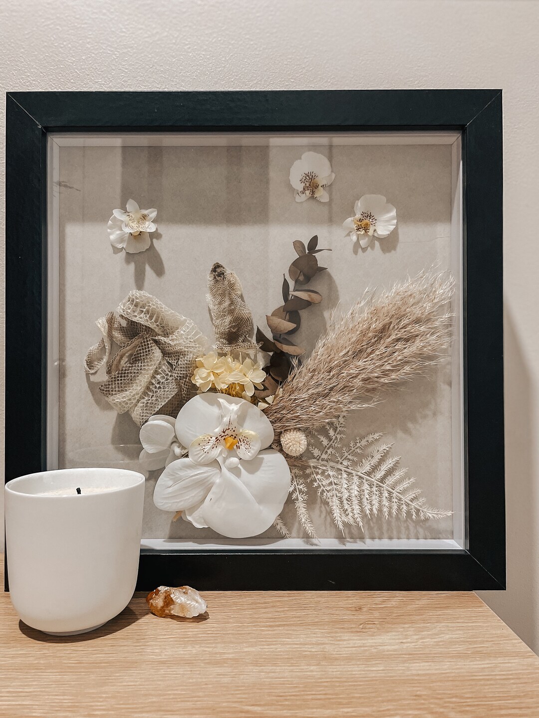Preserved Flowers and Snake Shed/slough Black Shadow Box - Etsy