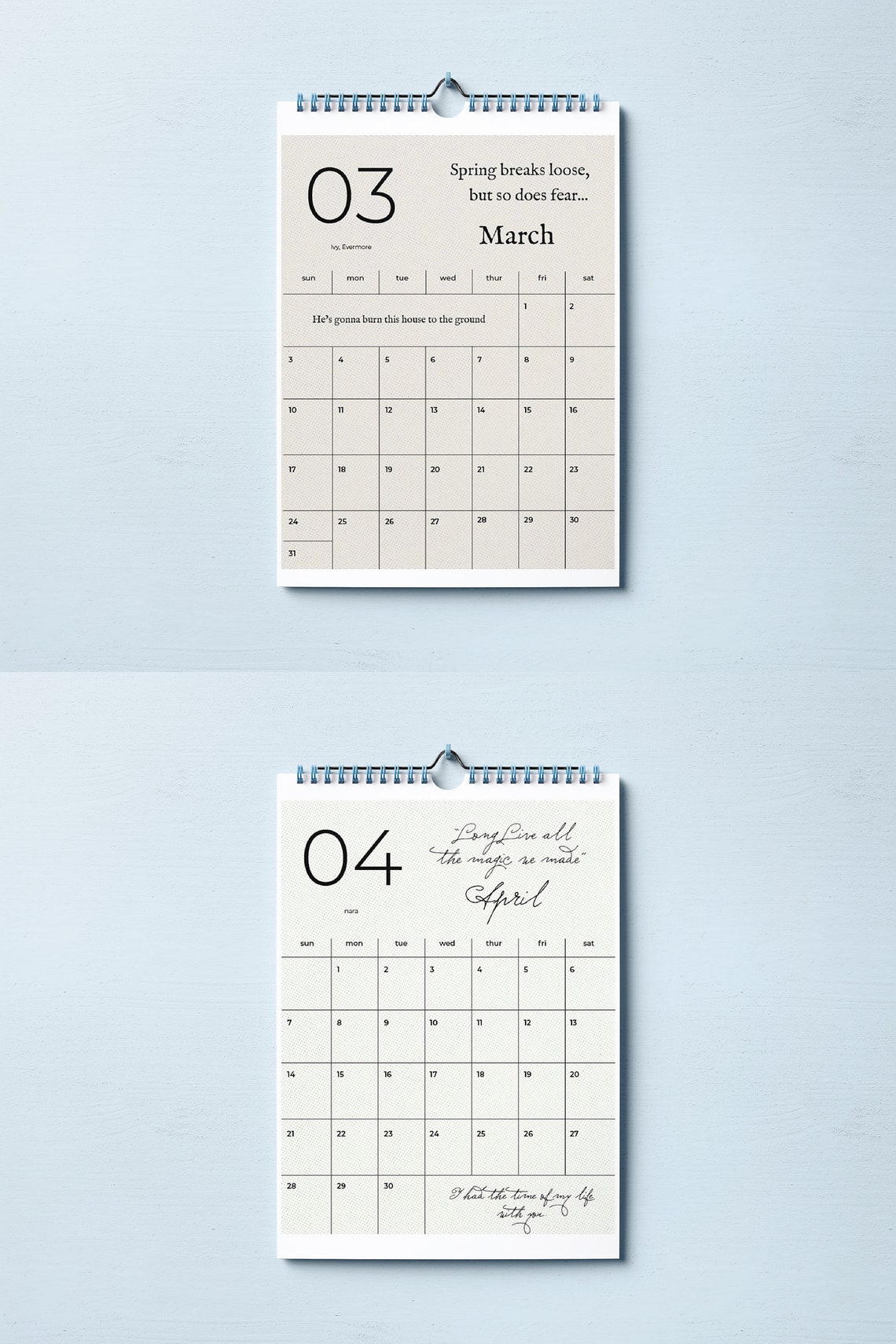 Taylor Swift Themed Calendar - Etsy