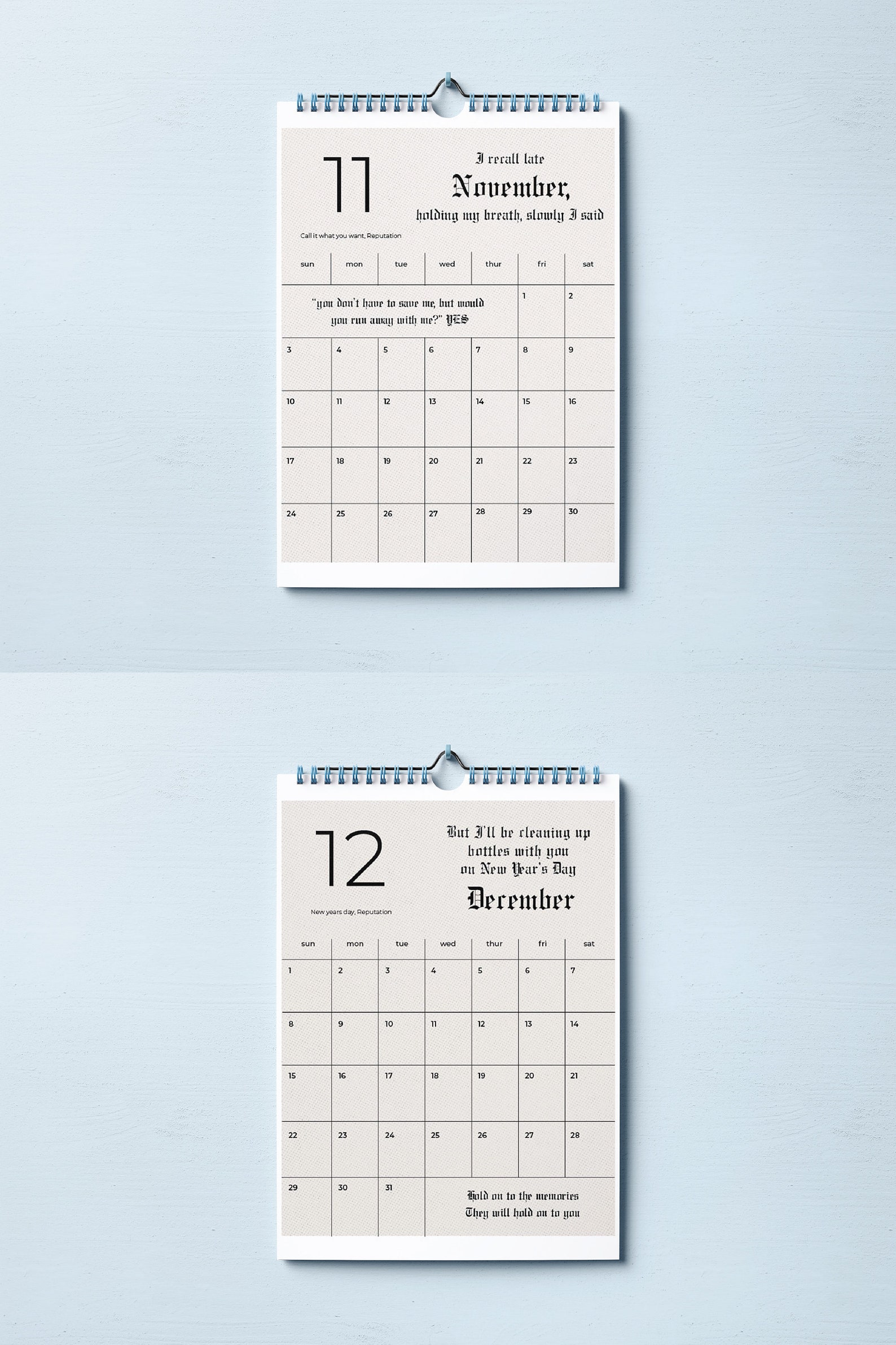 Taylor Swift Themed Calendar - Etsy