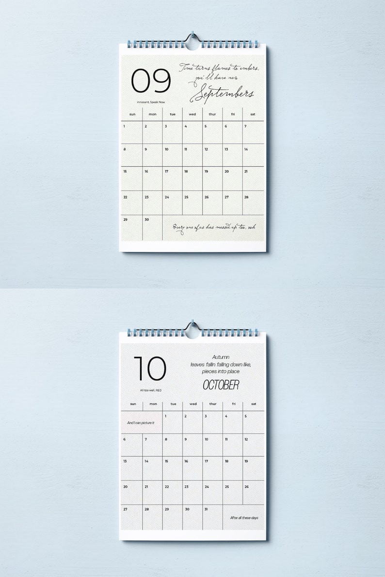 Taylor Swift Themed Calendar - Etsy