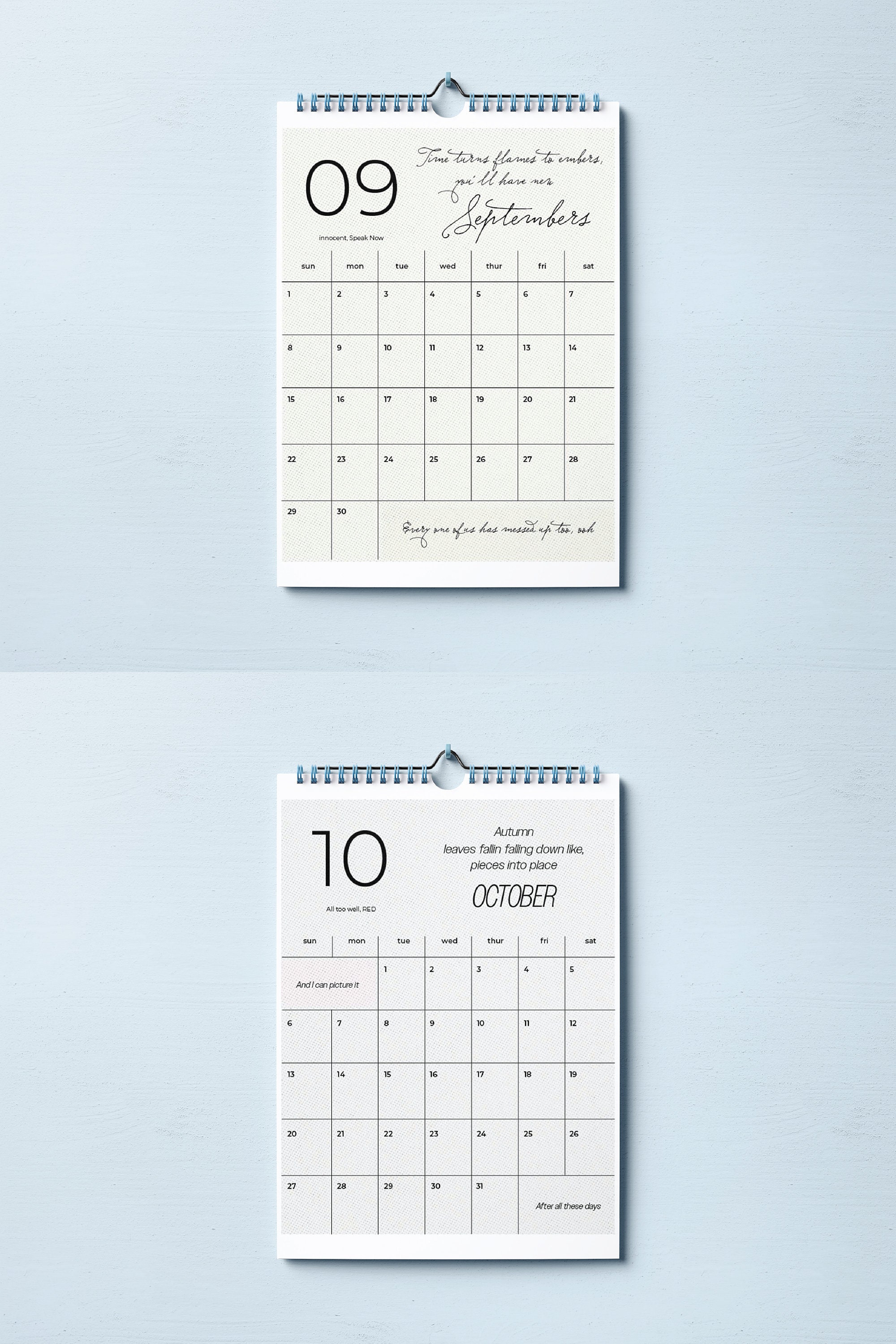 Taylor Swift Themed Calendar - Etsy