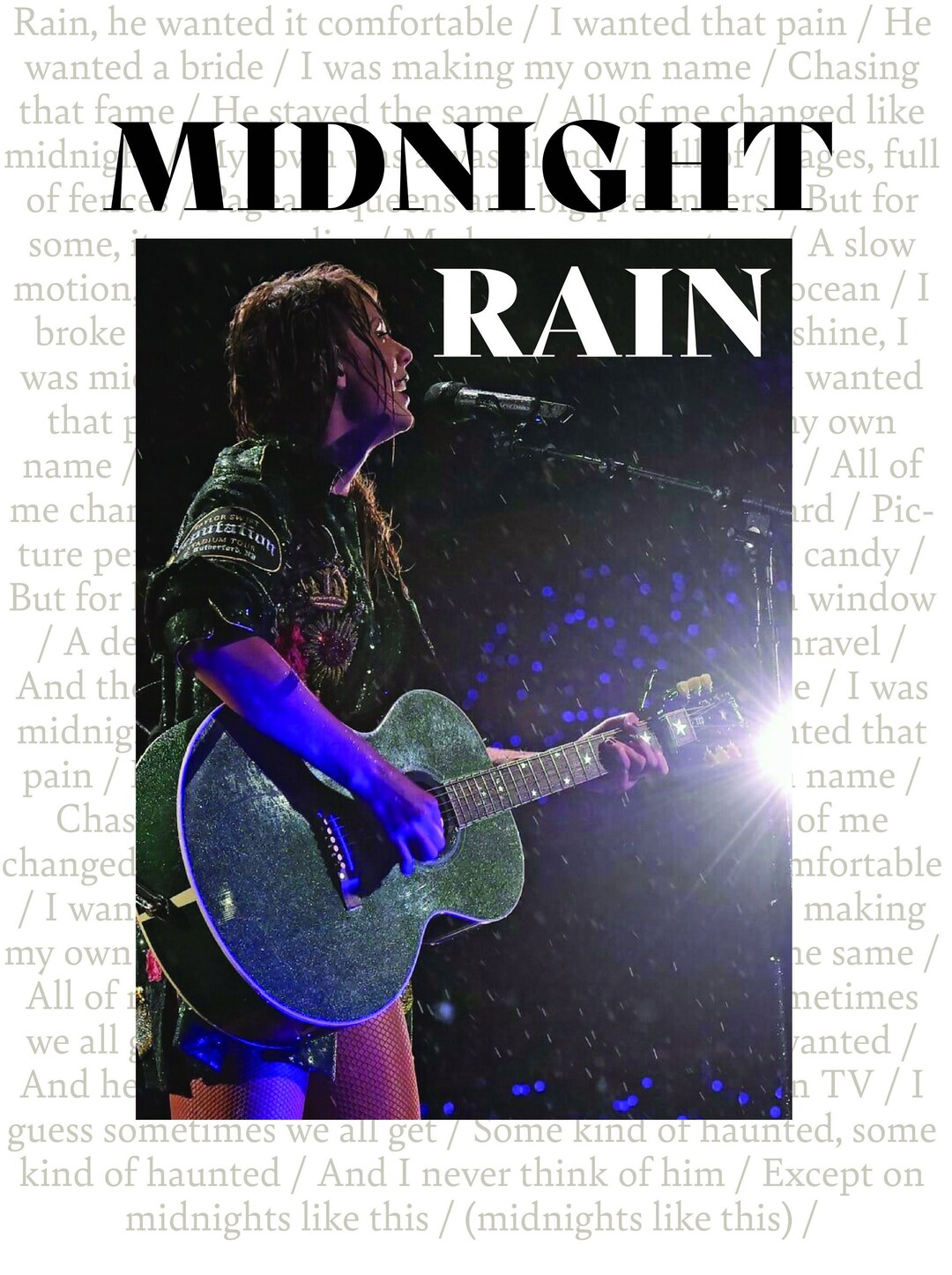 Midnight Rain, Taylor Swift Lyrics Poster - Etsy