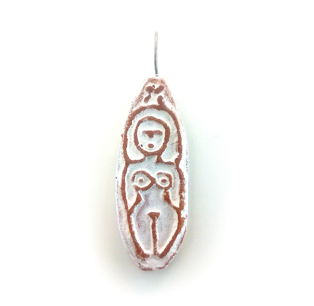 Female Terracotta Venus, Ceramic Figurine Focal Beads, Primitive Torso ...