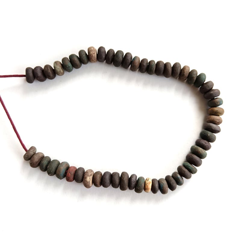 Rustic Ceramic Spacer Beads, Earthy Matte Rondelle Beads, Handmade ...