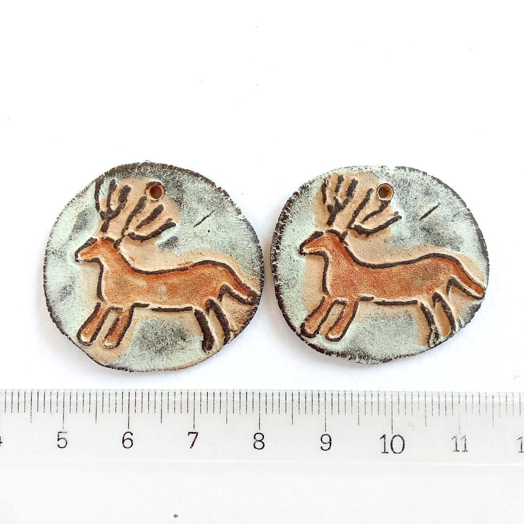 Deer Beads Ceramic Beads, Animal Beads, Thin Light Beads, Jewelry ...