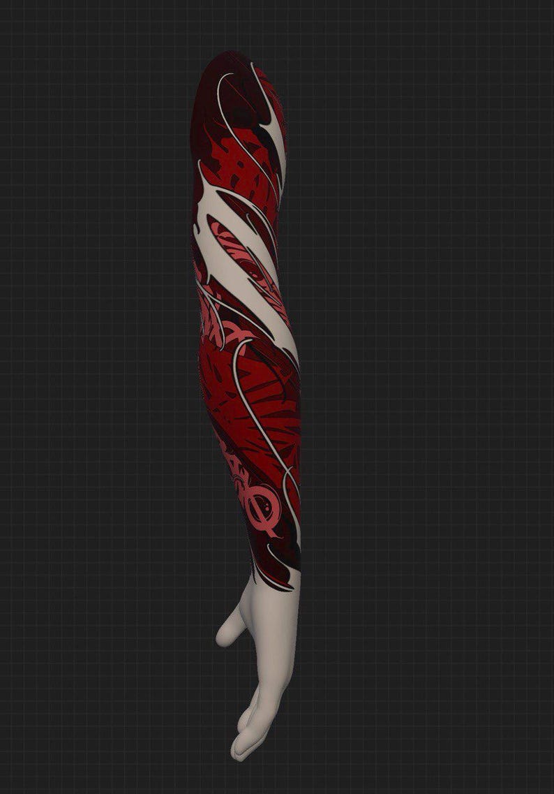 Crimson Calligraphy – Full Arm Tattoo Sleeve Concept - Etsy