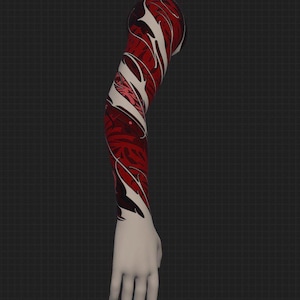 Crimson Calligraphy – Full Arm Tattoo Sleeve Concept - Etsy