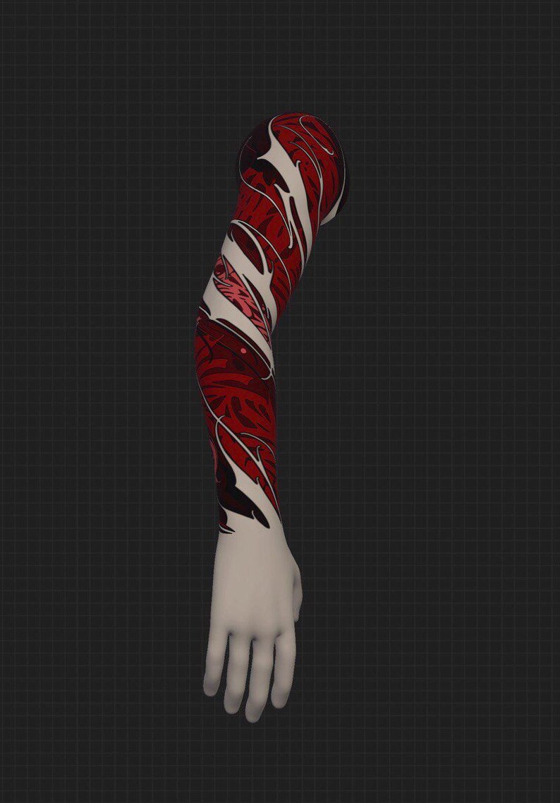 Crimson Calligraphy – Full Arm Tattoo Sleeve Concept - Etsy
