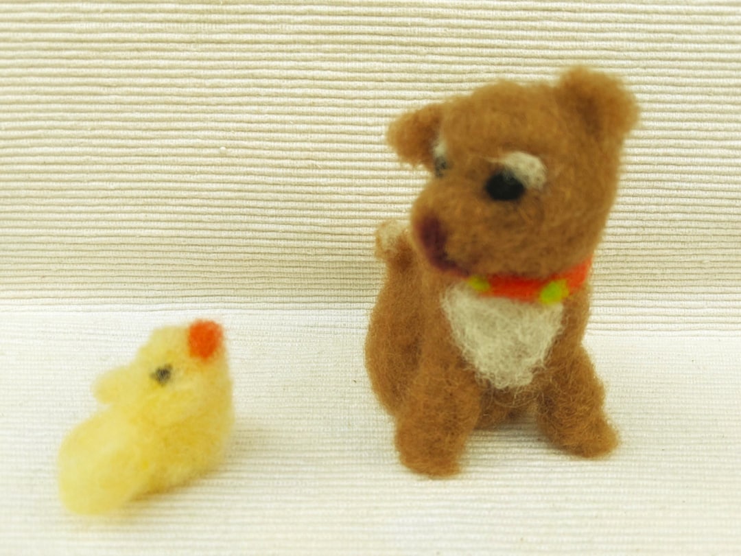 Let's Play! Felted Wool Puppy With Small Duckling Friend - Soft and ...