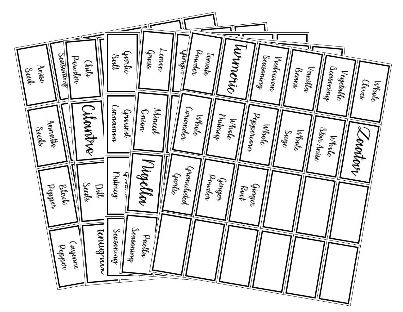 Rectangle Spice Jar Labels - Etsy