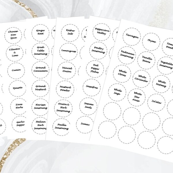 Round Spice Labels - Etsy