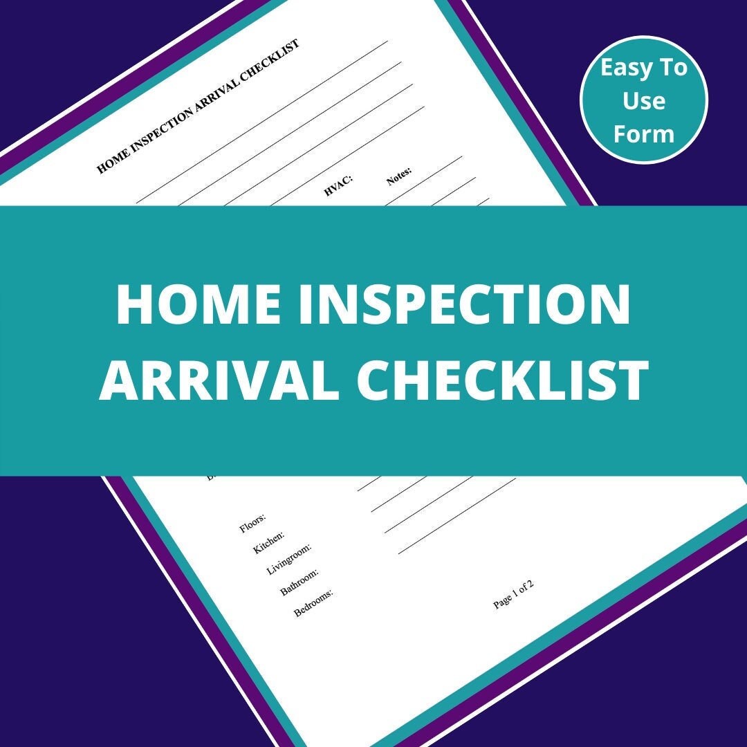 Home Inspection Arrival Checklist - Etsy