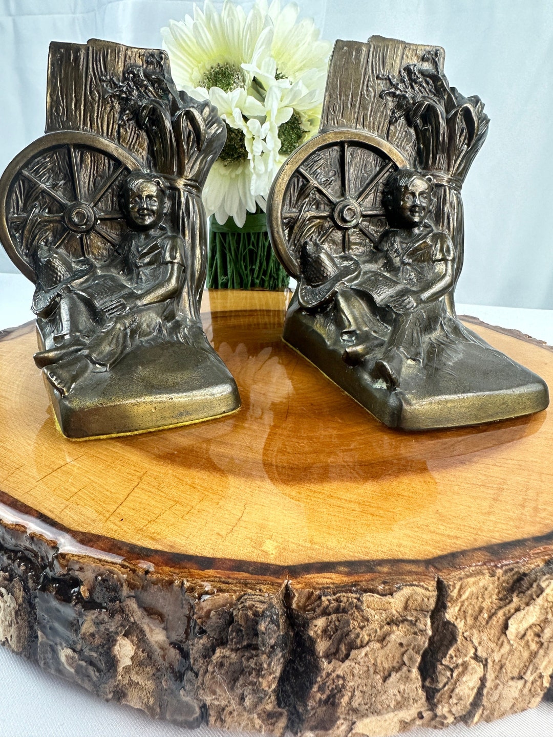 Vintage Bronze Finish Huck Finn Bookends: Philadelphia Manufacturing Co ...
