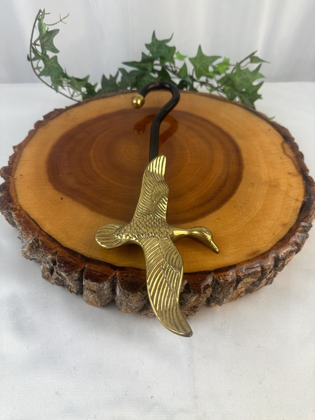 Vintage Brass Mallard Duck Fireplace Flue Pull Hook/ Chimney Damper ...