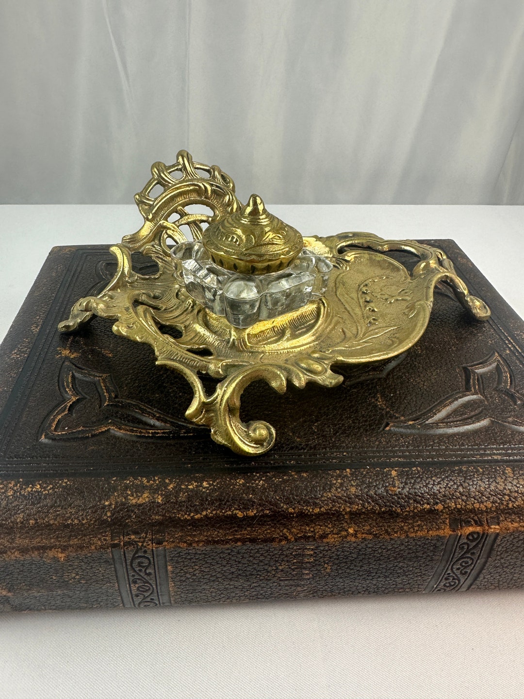 Vintage Handmade Brass Art Nouveau/victorian Inkwell by Lenwile Ardalt ...