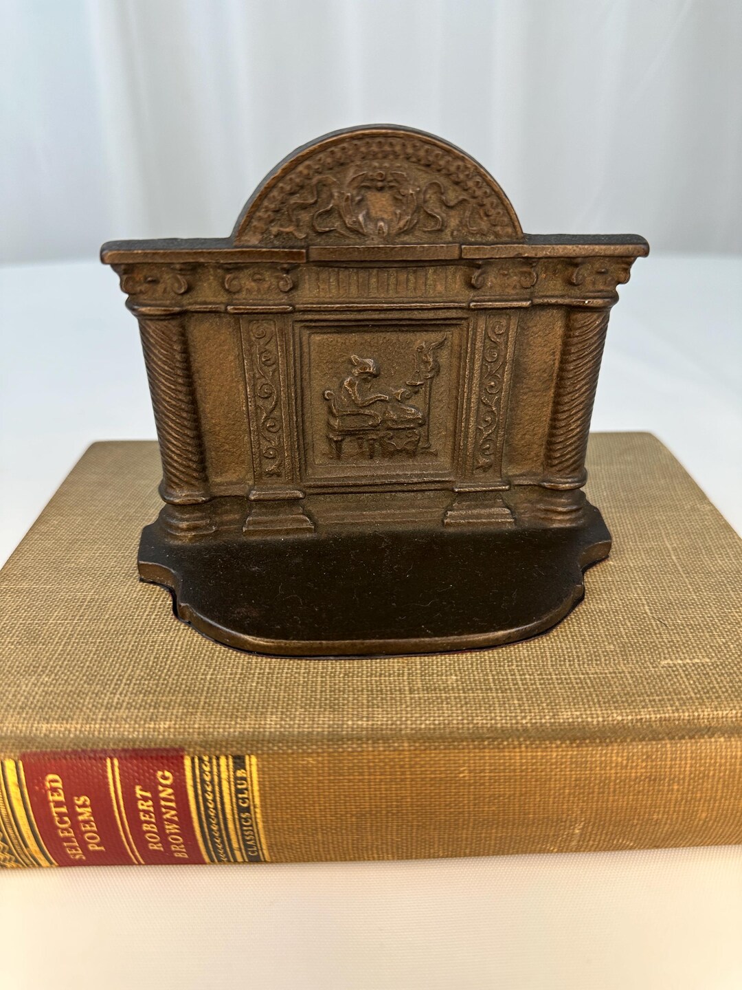 Antique Cast Iron Lady Weaving With Bird Bookend/doorstop - Etsy