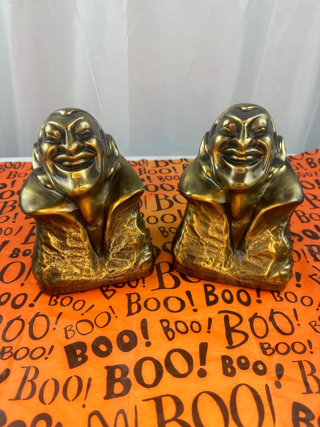 Vintage Bronze Brass Vampire/dracula Sarsaparilla/ Set of Bookends ...