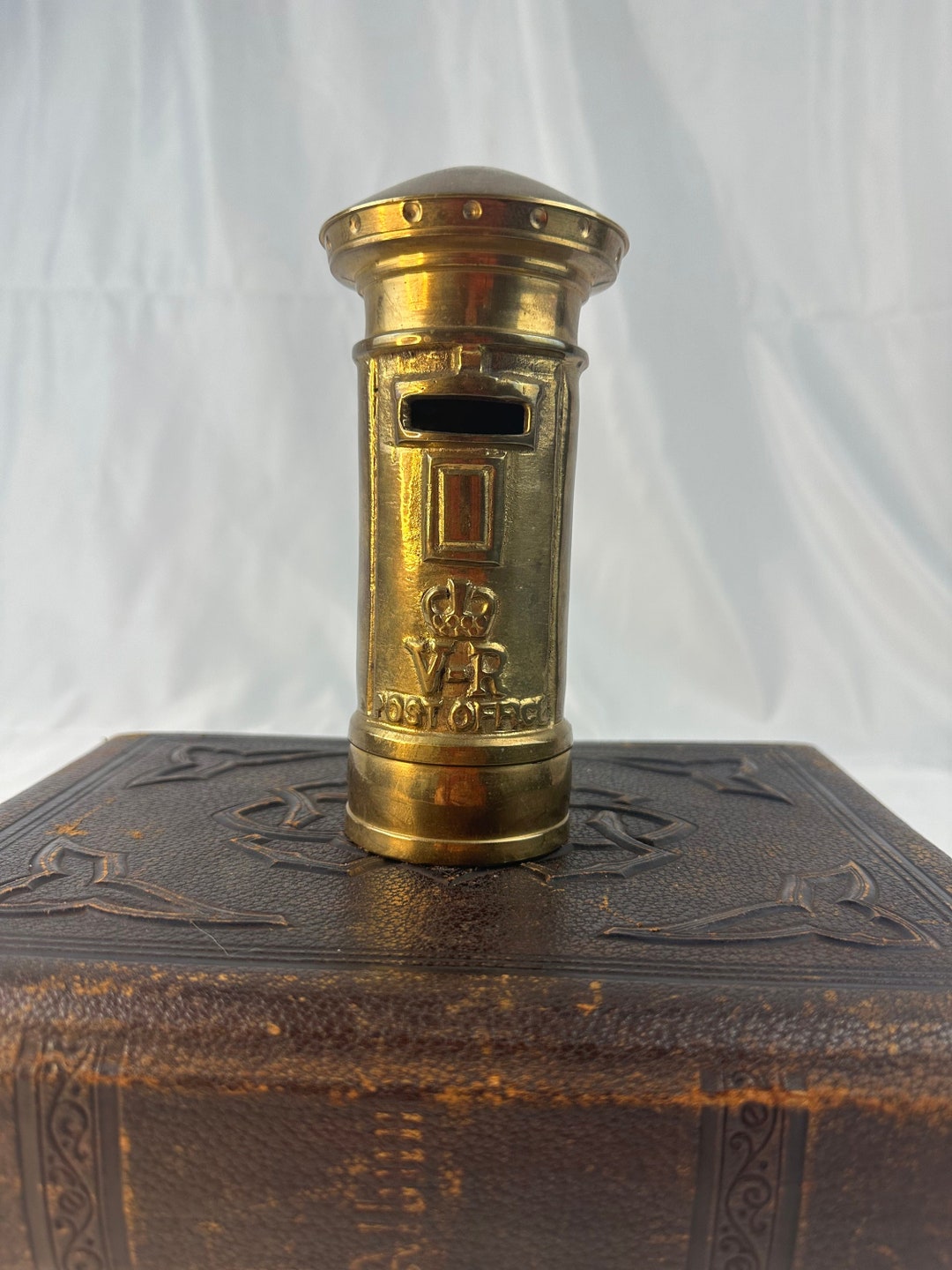 Vintage Brass English Post Office Coin Bank/england - Etsy