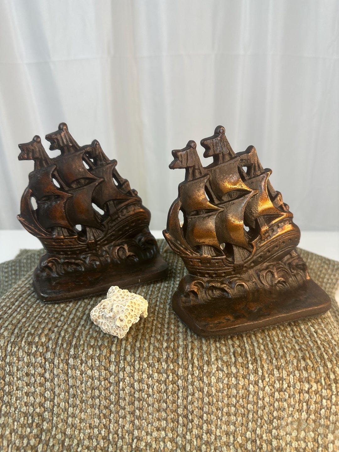 Vintage Cast Iron Sailing Ship Bookends - Etsy UK
