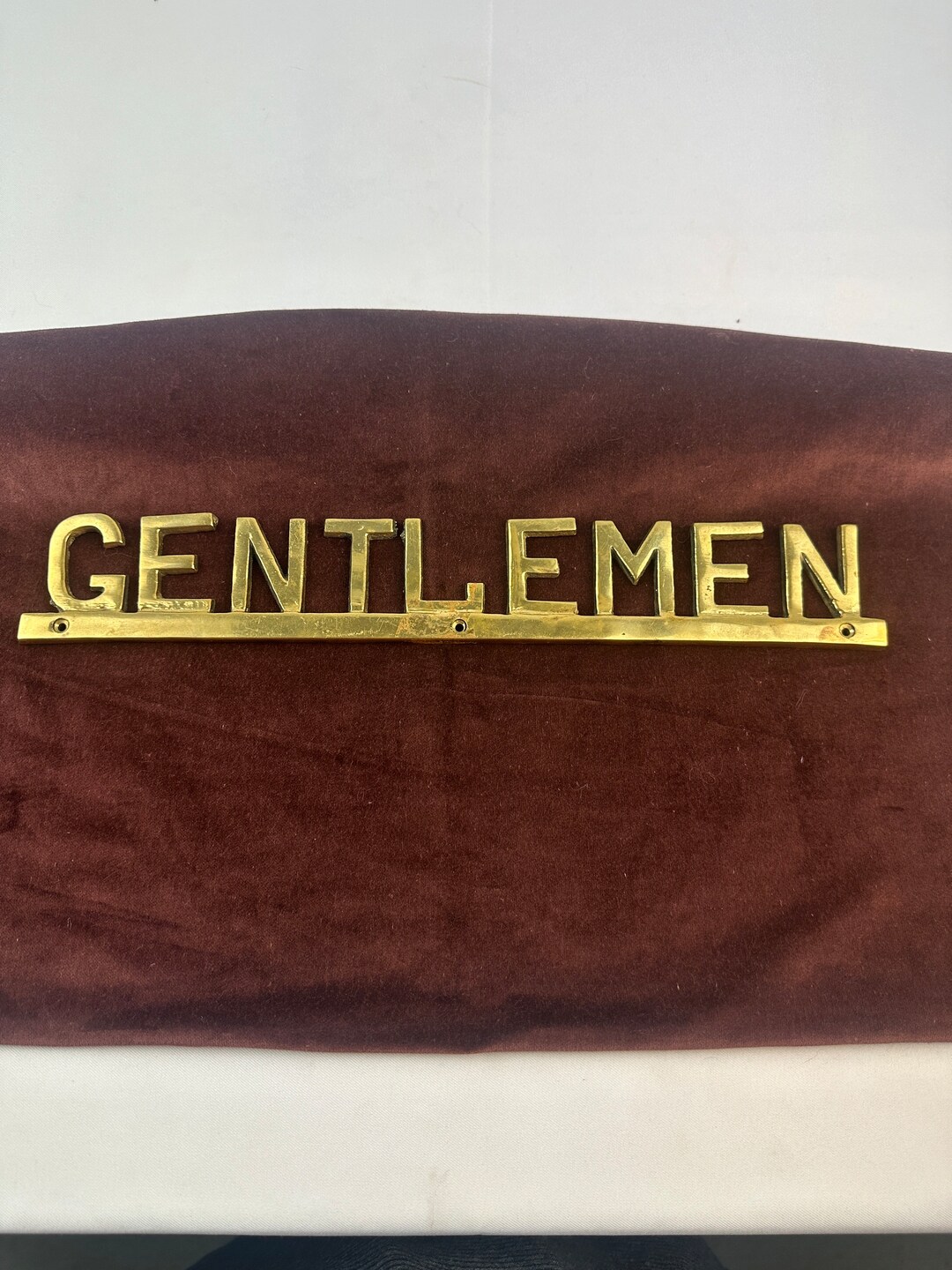 Vintage Brass Sign/gentlemen/mens Room Wall Decor - Etsy