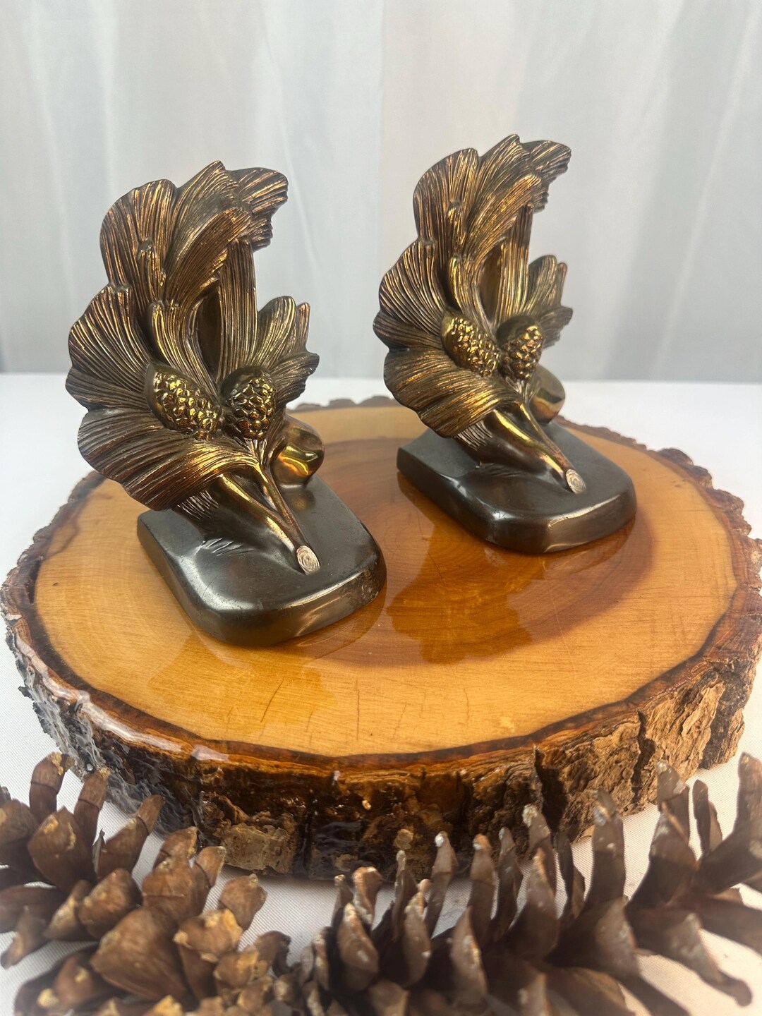 Vintage PMC Copper Cast Metals Pine Cone on Fir Branch/pine Boughs ...