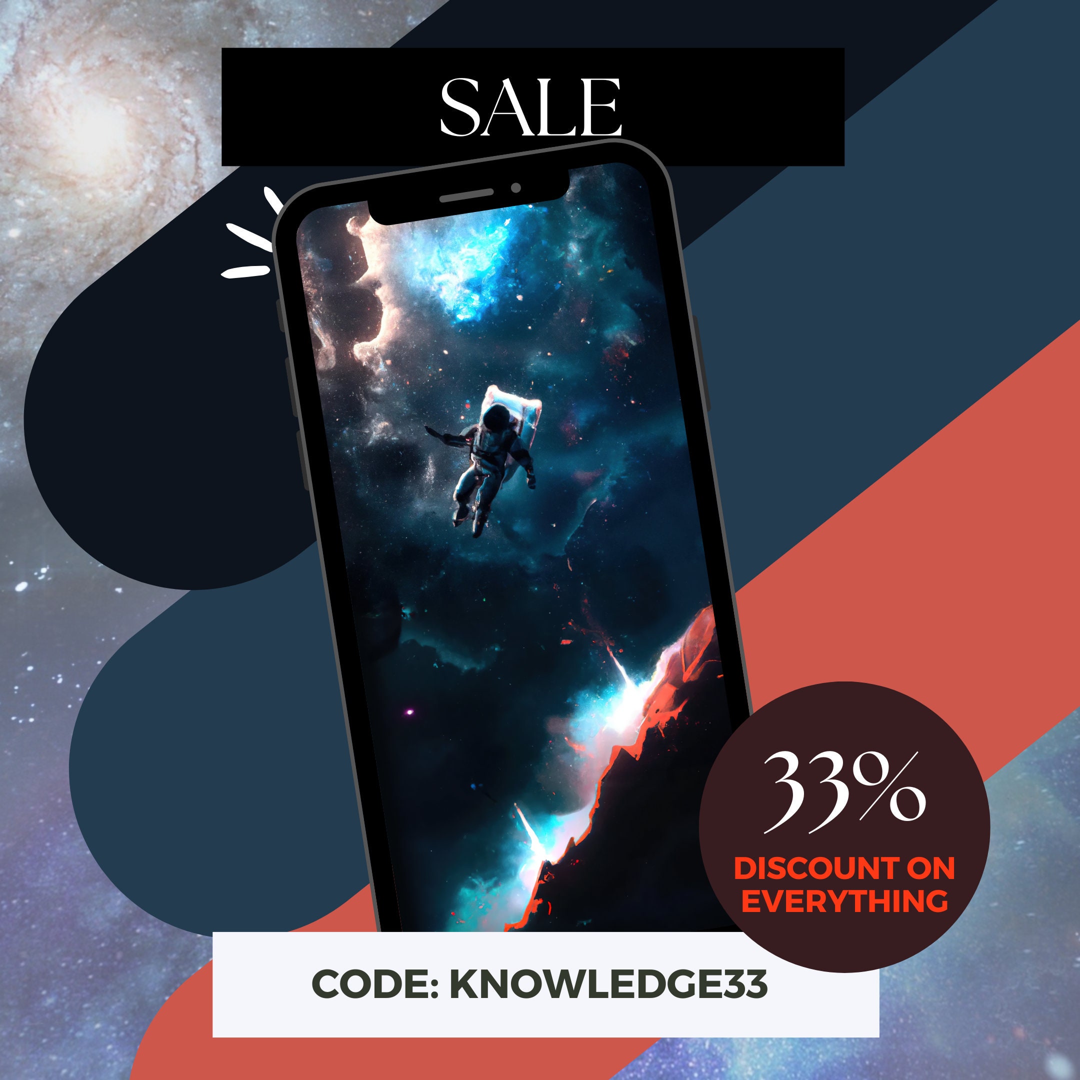 Space Art Wallpaper Set for Phones - Etsy