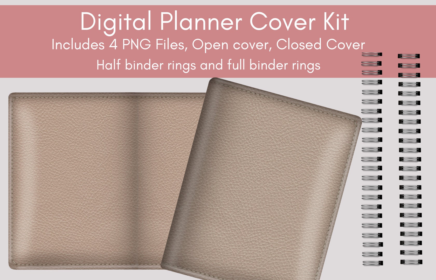 Digital Planner Cover Cover Kit PNG Leather Planner Cover Kit ...
