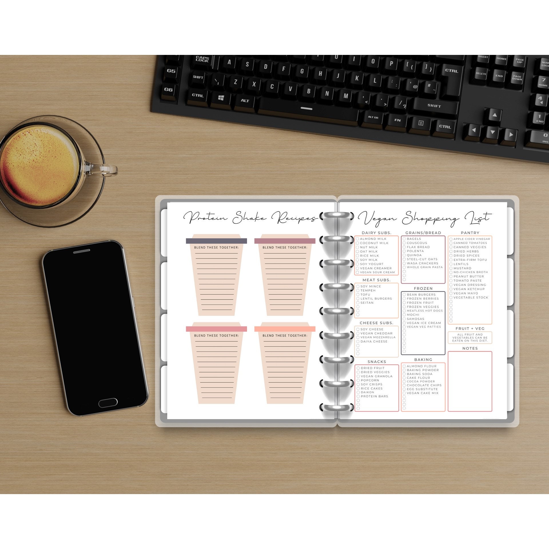 FITNESS Planner Inserts for Discbound Planner, Happy Planner, Refills ...