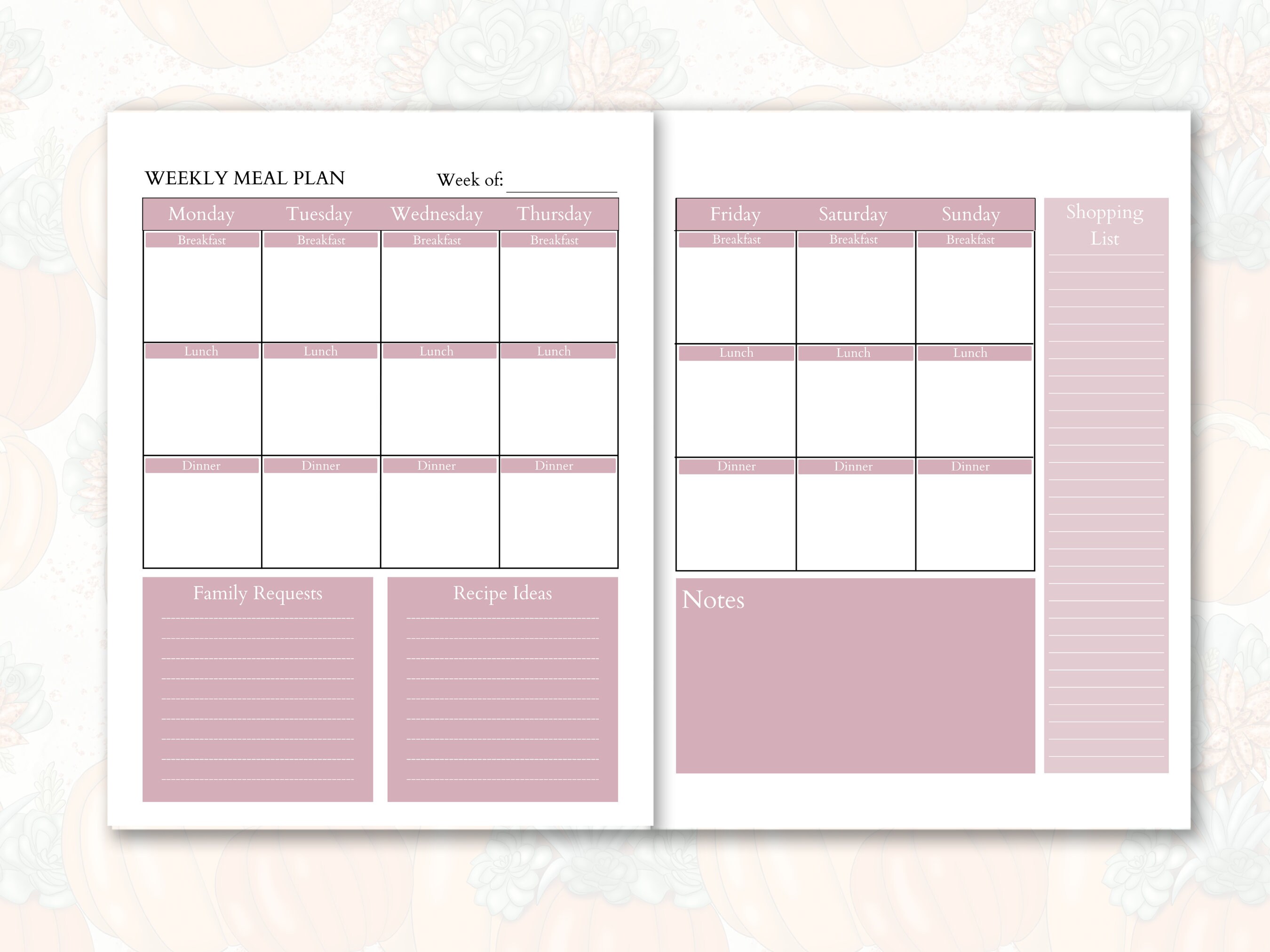 Printable & Editable Undated Planner - Canva- Powerpoint - PDF - KDP ...