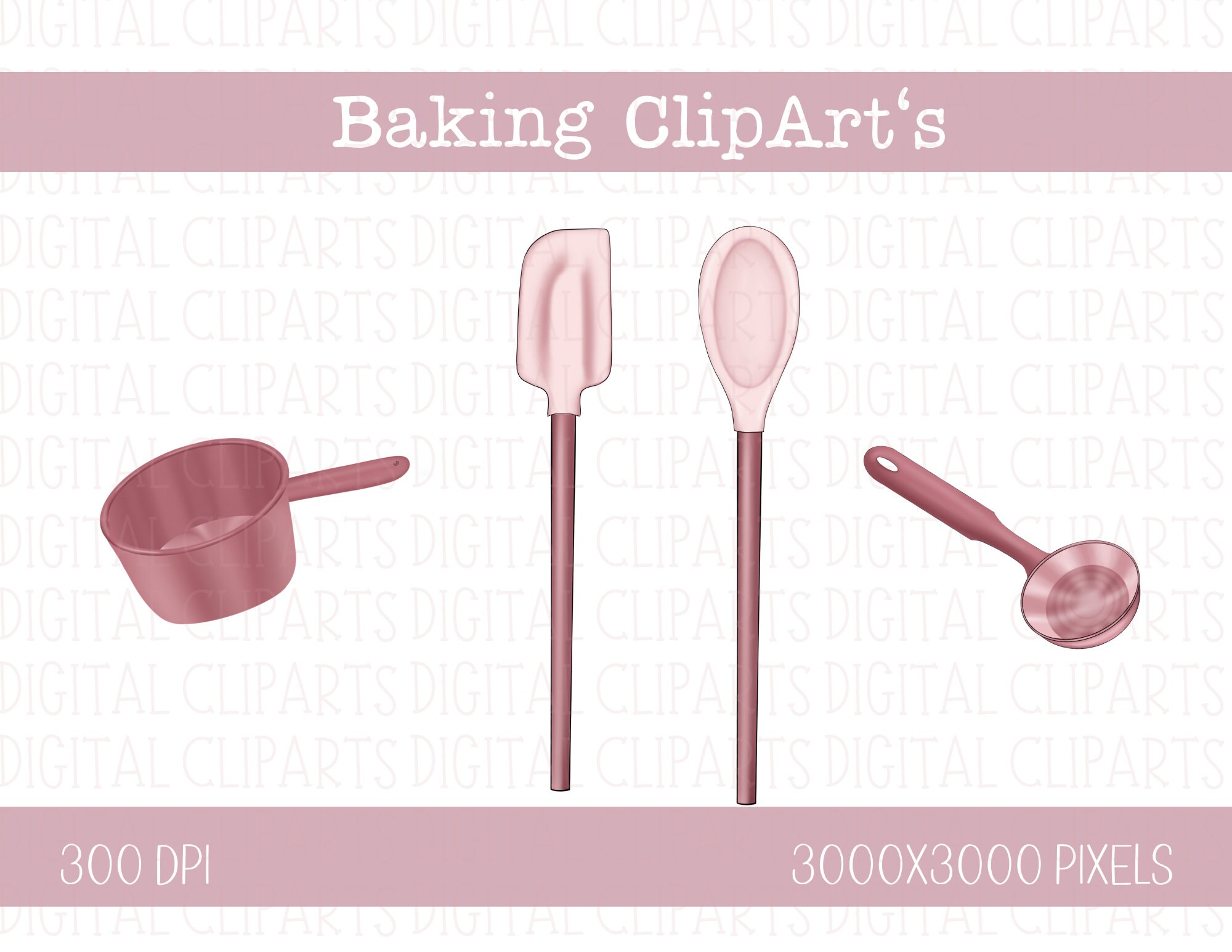 Baking Supplies Clipart,bakery Logo Design,digital Food Clipart,hand ...
