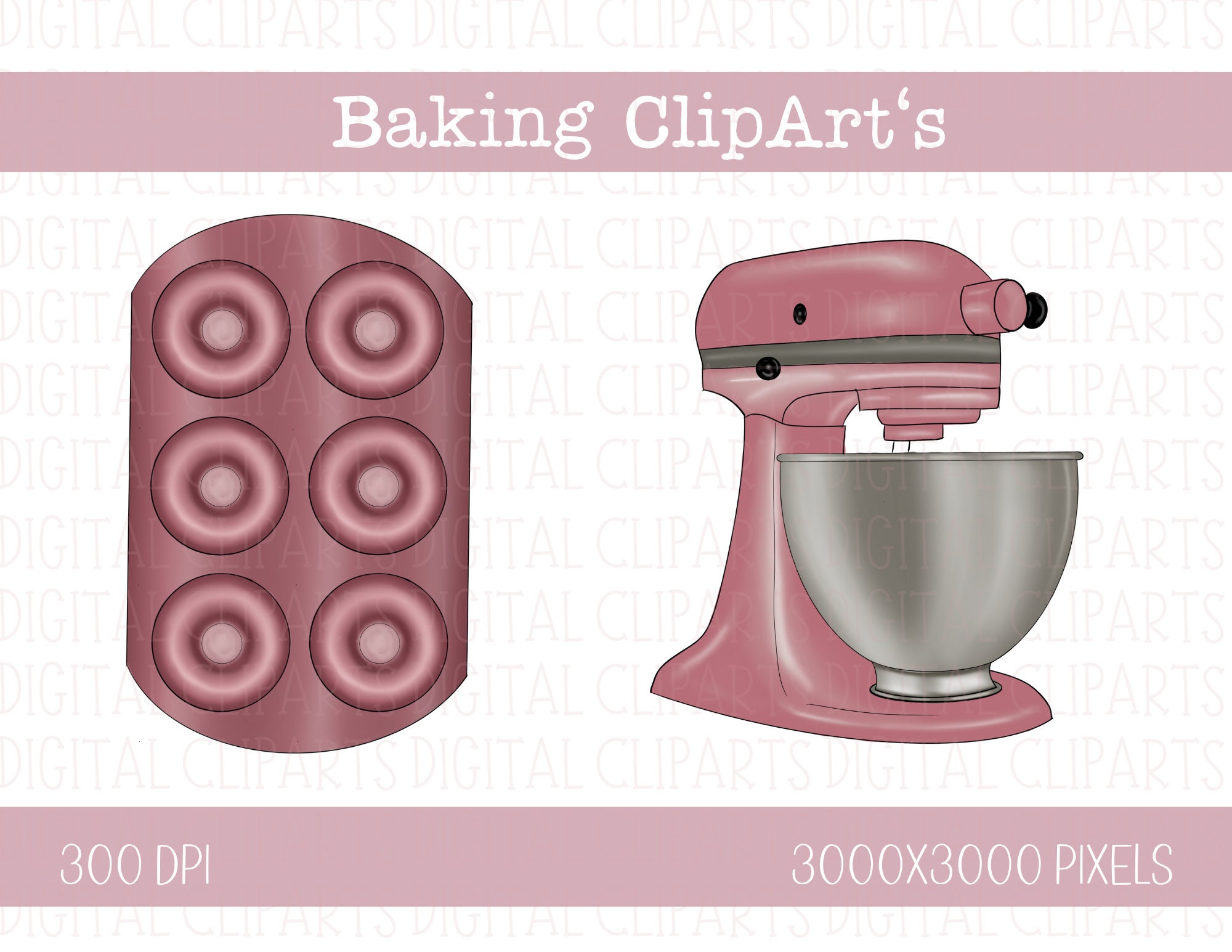 Baking Supplies Clipart,bakery Logo Design,digital Food Clipart,hand ...