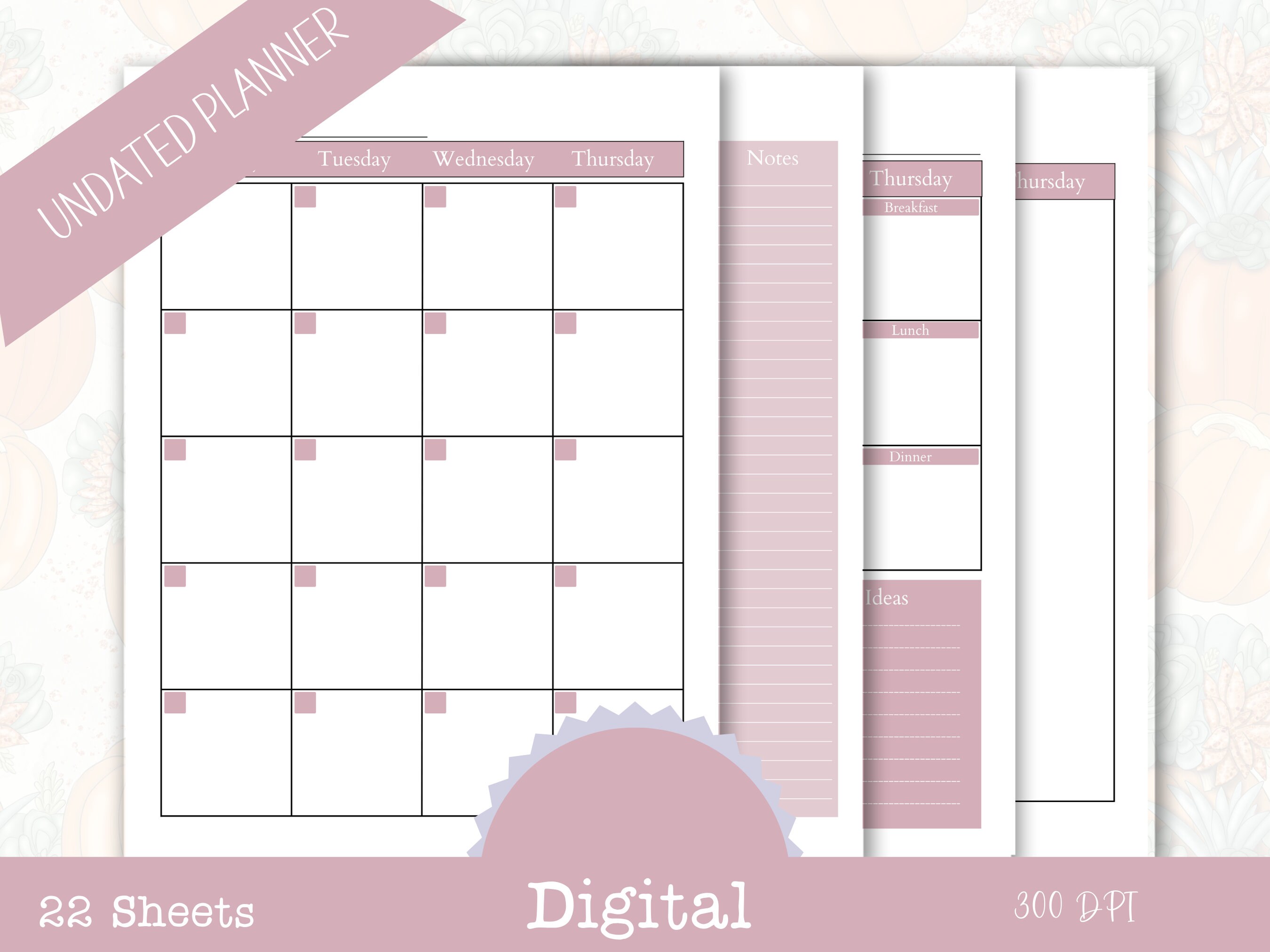Printable & Editable Undated Planner - Canva- Powerpoint - PDF - KDP ...
