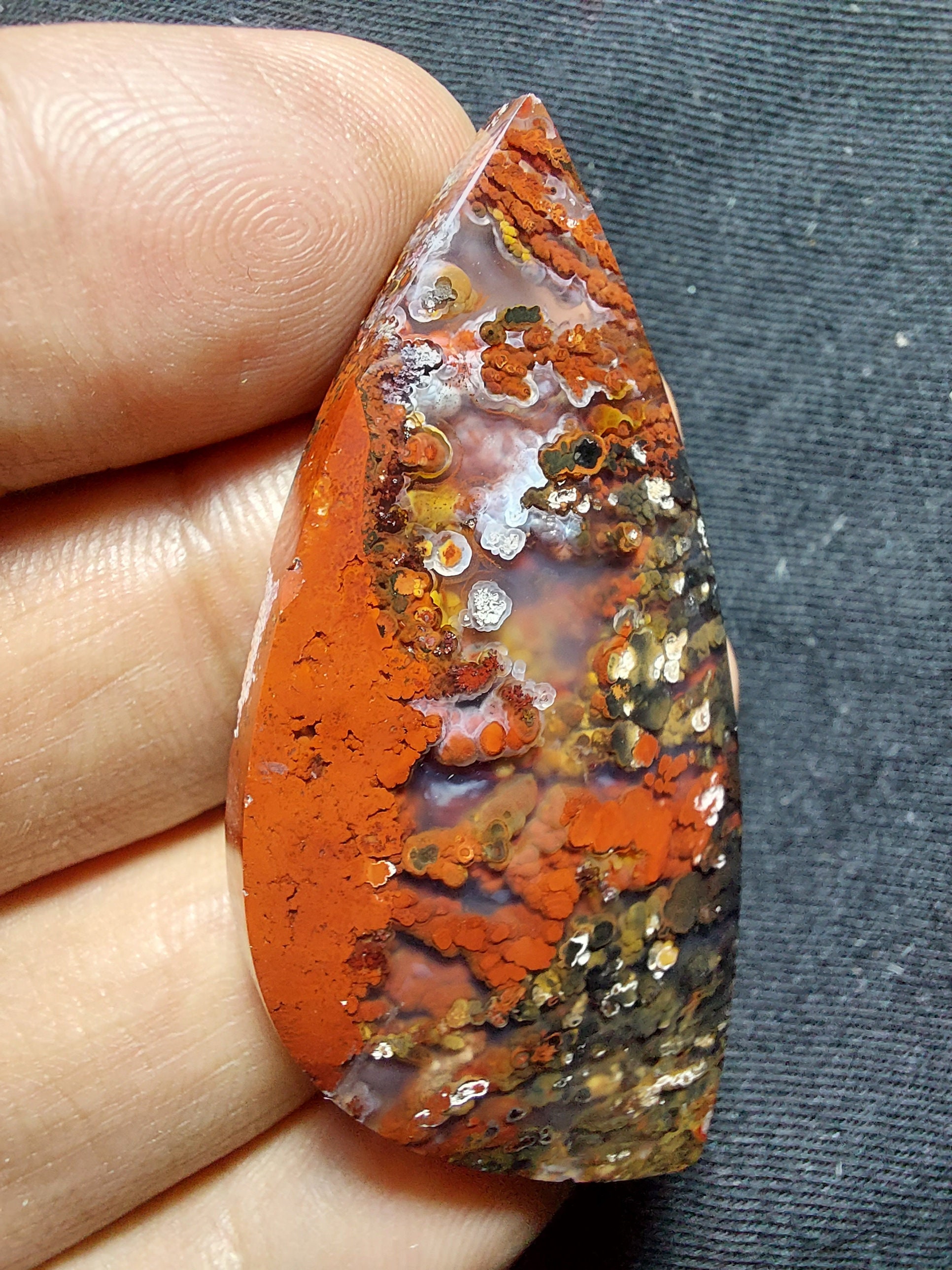 Rare Graveyard Point Plume Agate Cabochon 26x53x5 Mm Flower Agate ...