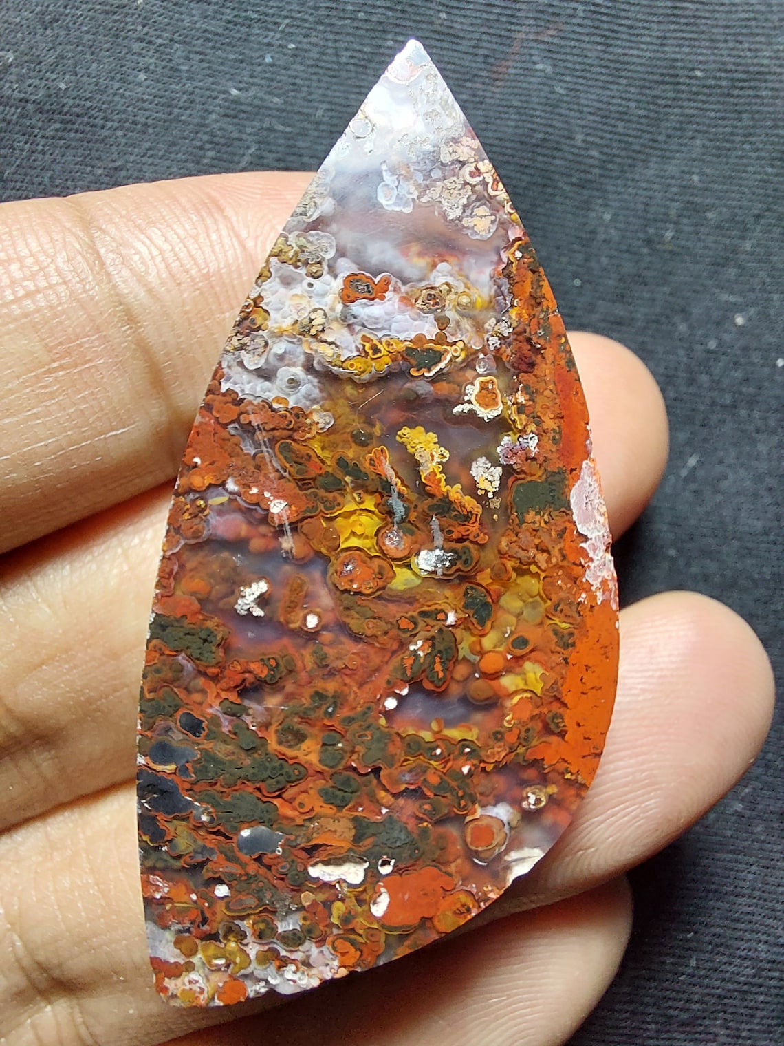 Rare Graveyard Point Plume Agate Cabochon 26x53x5 Mm Flower Agate ...