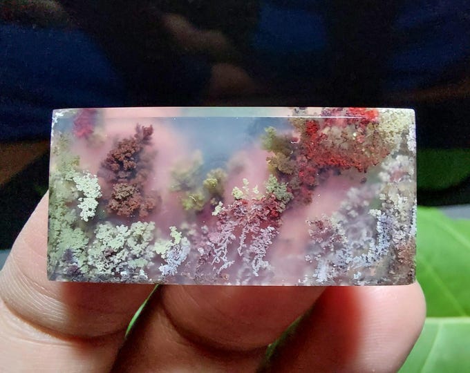 Java Island Multicolor Moss Agate Cabochon High Quality Size 16,6x34 ...