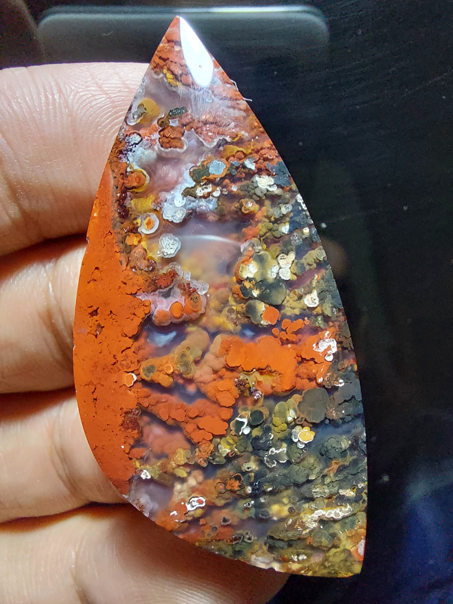 Rare Graveyard Point Plume Agate Cabochon 26x53x5 Mm Flower Agate ...