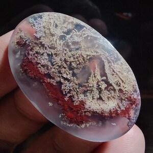 Indonesian Java Moss Agate Cabochon Size 25x40x5 Mm, Wire Wrapped ...