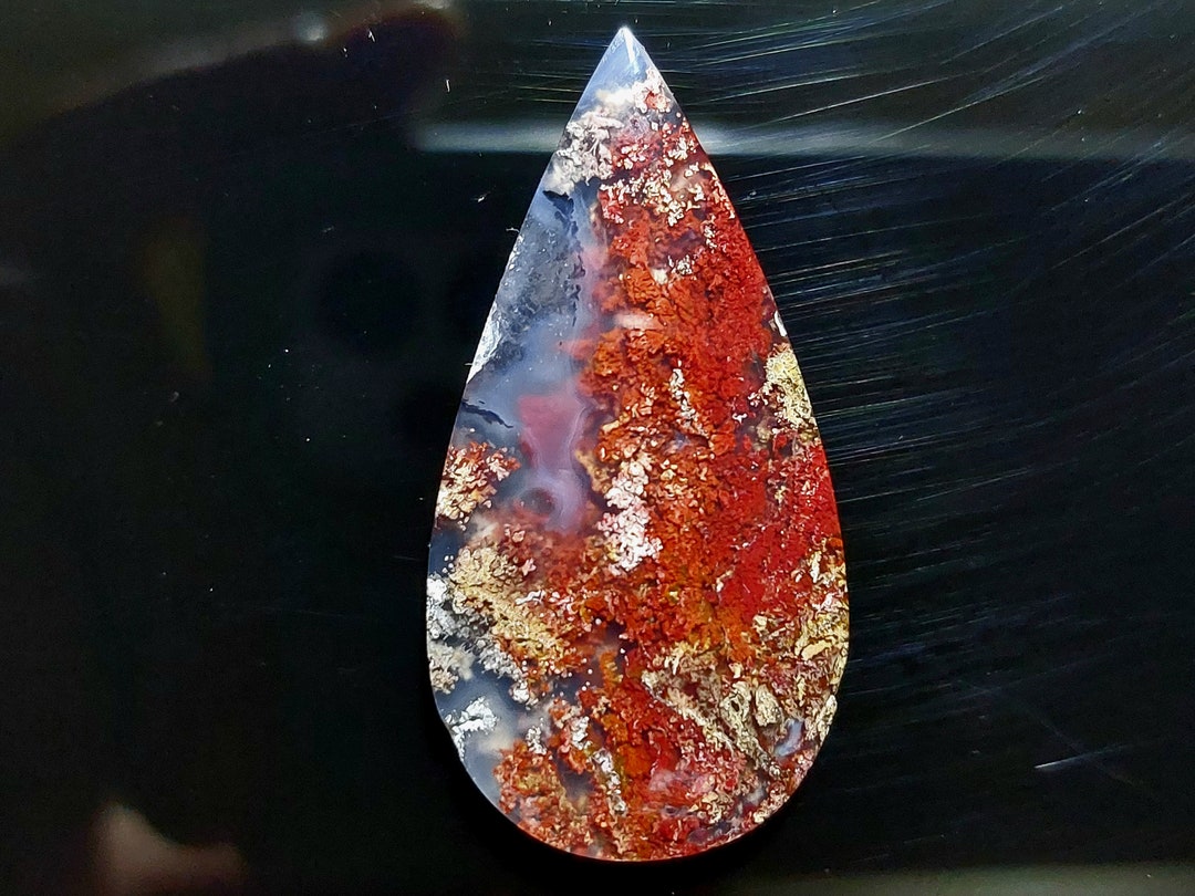 Java Moss Agate Gemstone Cabochons 21x41x 5 Mm for Wire Wrap Pendant ...