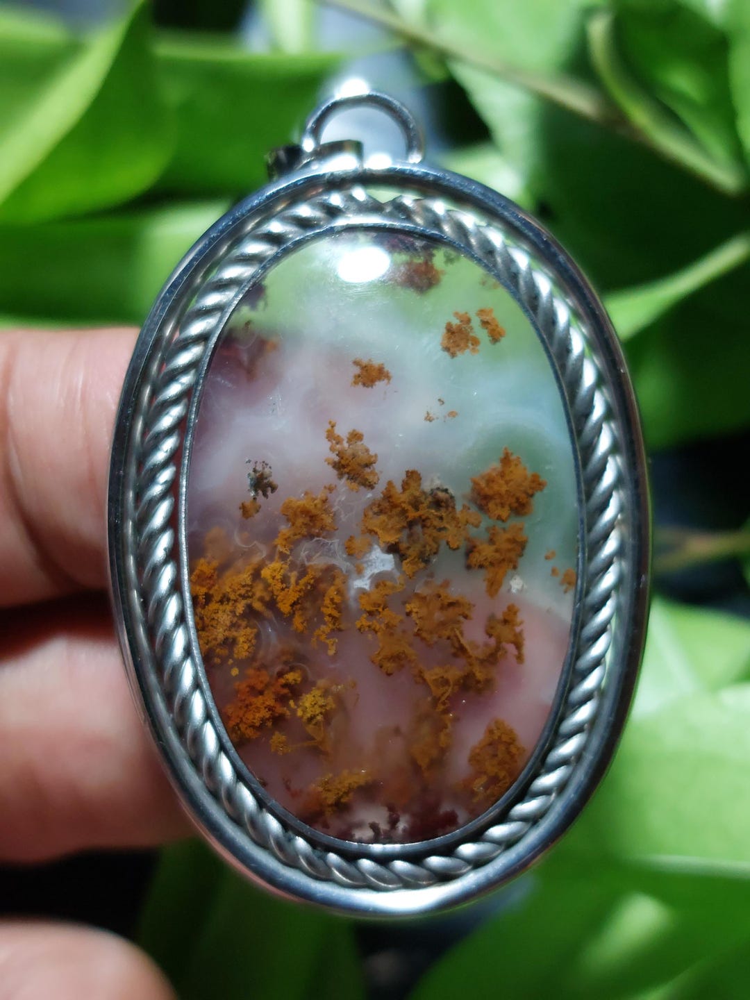 Indonesian Java Moss Agate Original Pendant Necklace , Mother Gift Day ...