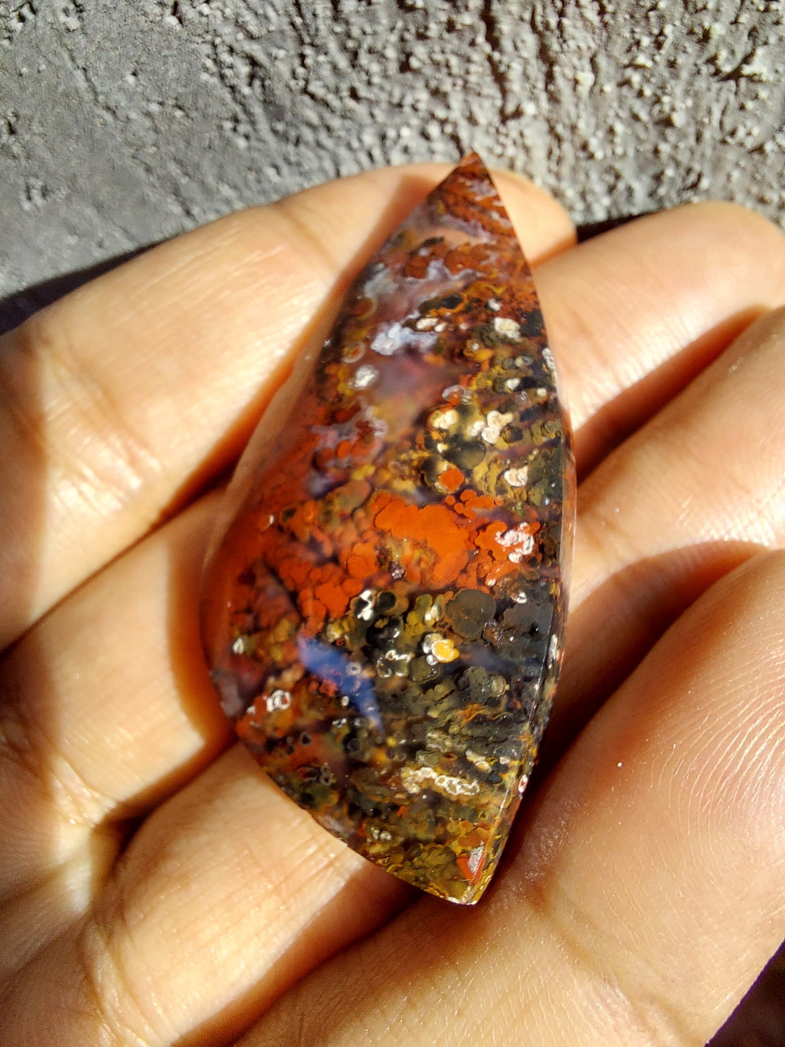 Rare Graveyard Point Plume Agate Cabochon 26x53x5 Mm Flower Agate ...