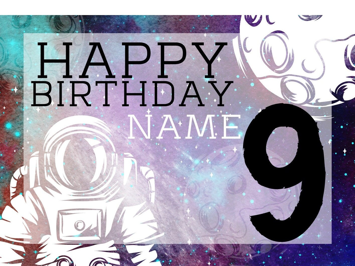 Personalised SPACE SPACEMAN Birthday Card Size A5 - Etsy